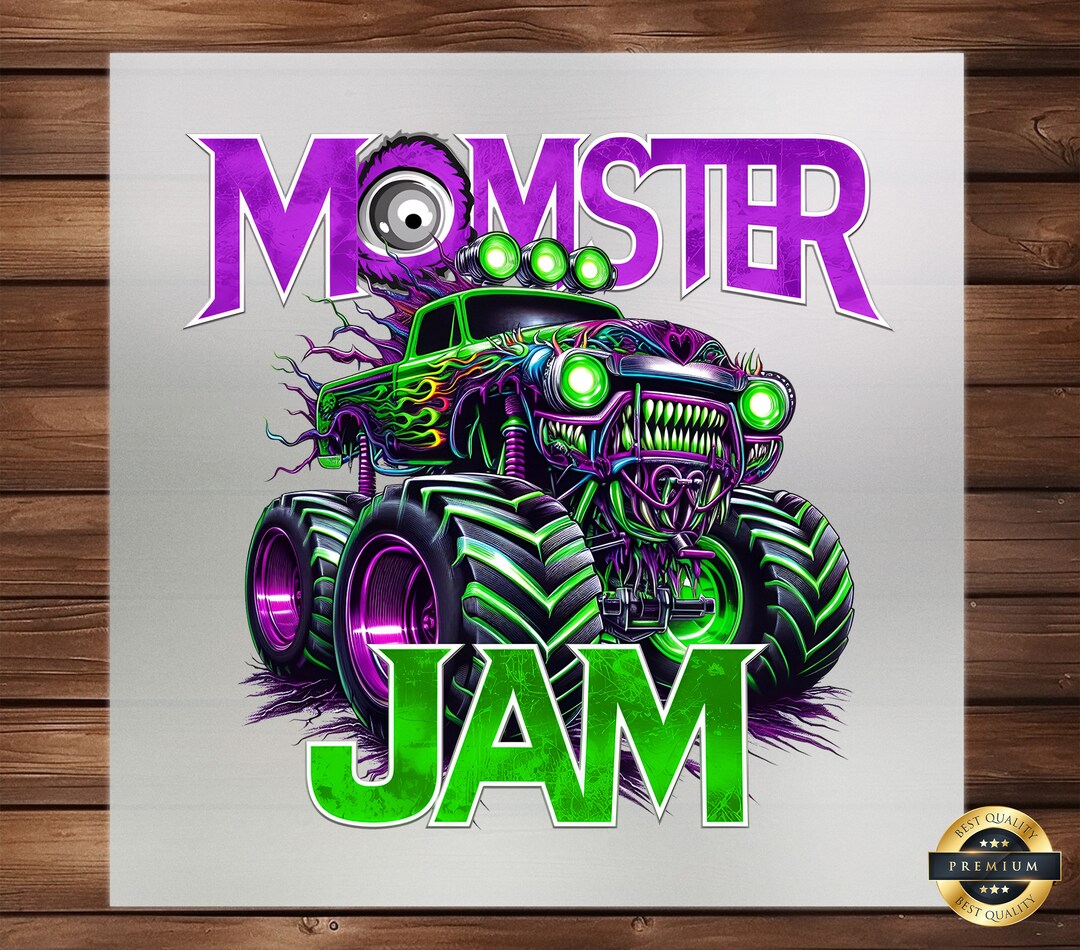 Momster Jam Monster Truck DTF Transfer: Custom Apparel Decal - Etsy