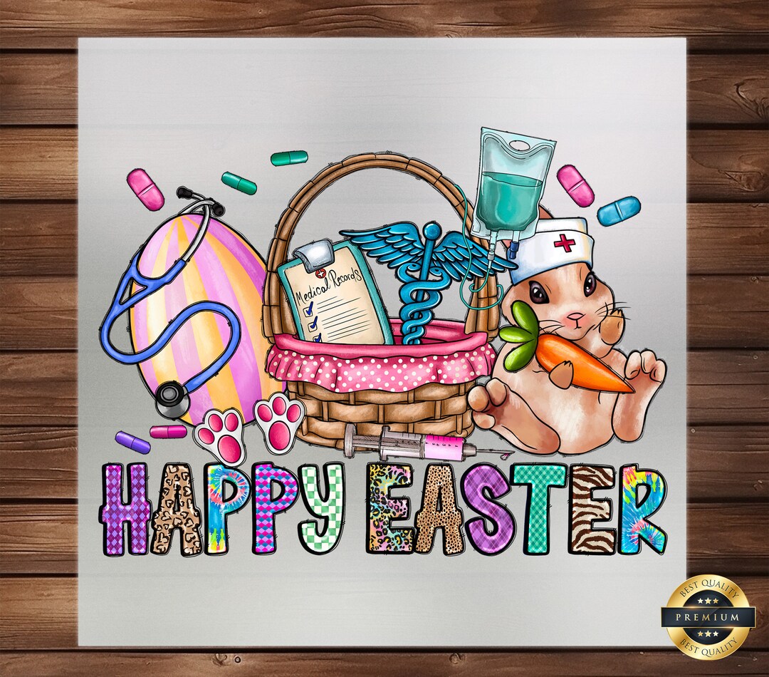 Happy Easter Nurse DTF Transfer, Easter Design, Easy Application ...