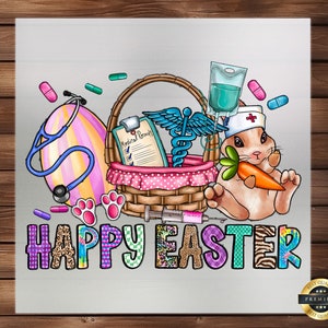 Happy Easter Nurse DTF Transfer, Easter Design, Easy Application ...