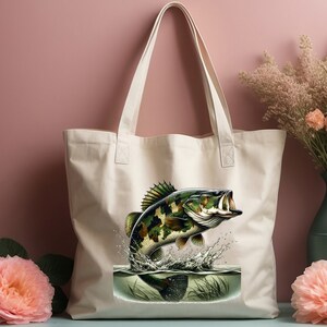 Camo Jumping Bass Fish Hunting DTF Transfer, Angler's Delight, Easy ...