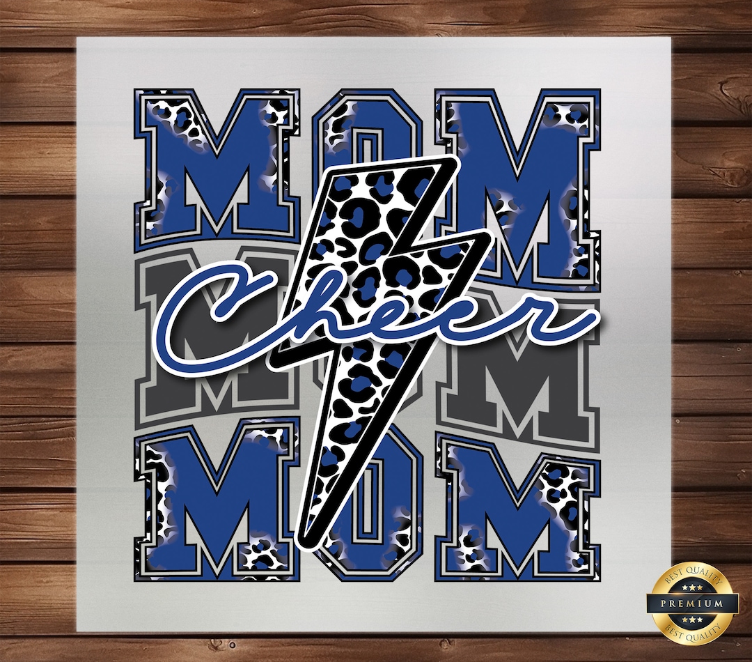 Cheer Mom DTF Transfer, Lightning Bolt and Leopard Design, Perfect for ...