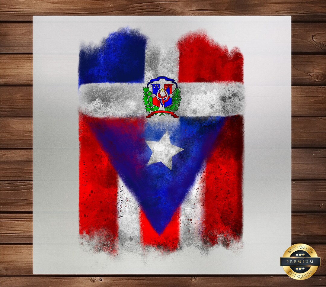 Dominican & Puerto Rico Flag DTF Transfer: Caribbean Pride Iron-on ...