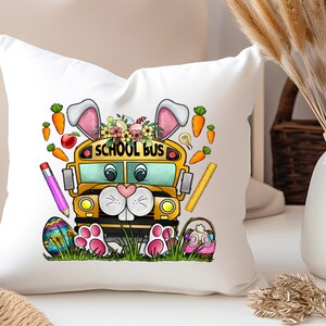 Easter Day School Bus DTF Transfer, Fun Easter Design, Easy Application ...