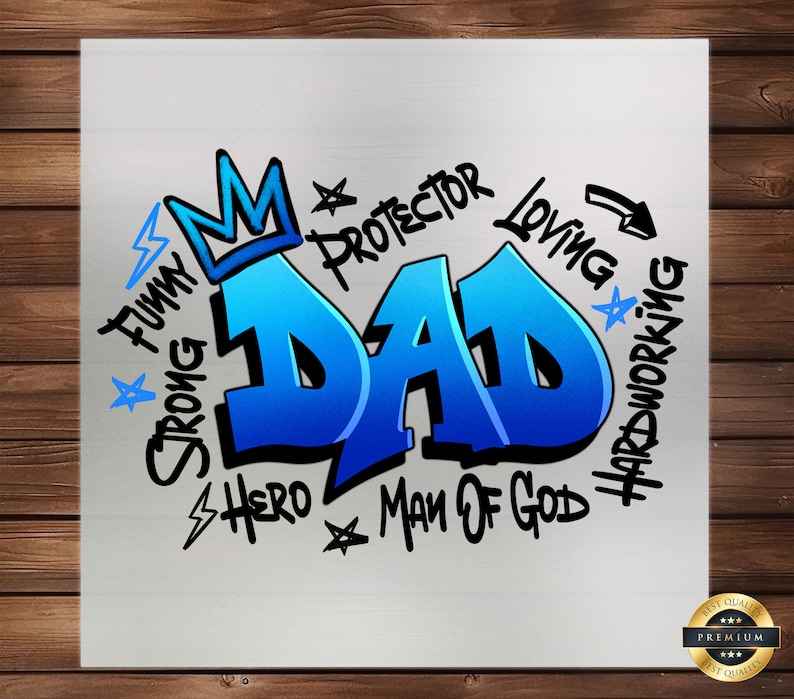 Dad Graffiti DTF Transfer: Urban Father's Day Iron-on Decal - Etsy