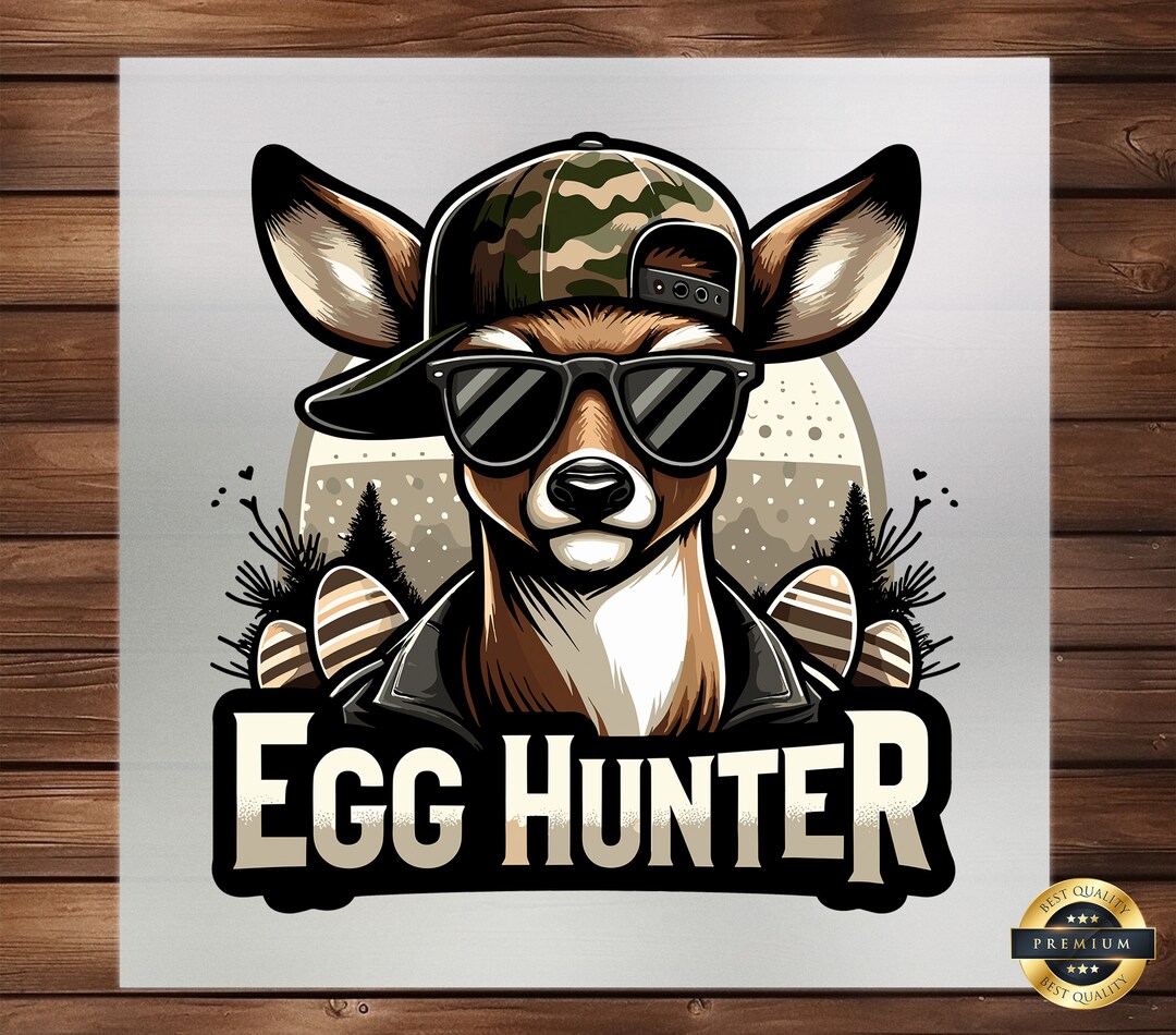 Egg Hunter DTF Transfer, Deer Buck Design, Perfect for Easter Hunting ...