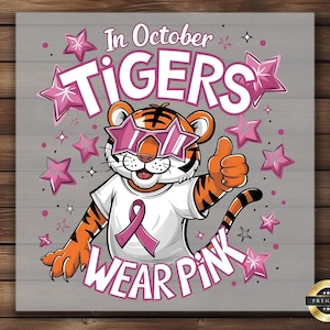 Tigers Wear Pink DTF Transfer: Breast Cancer Awareness Iron-on - Etsy