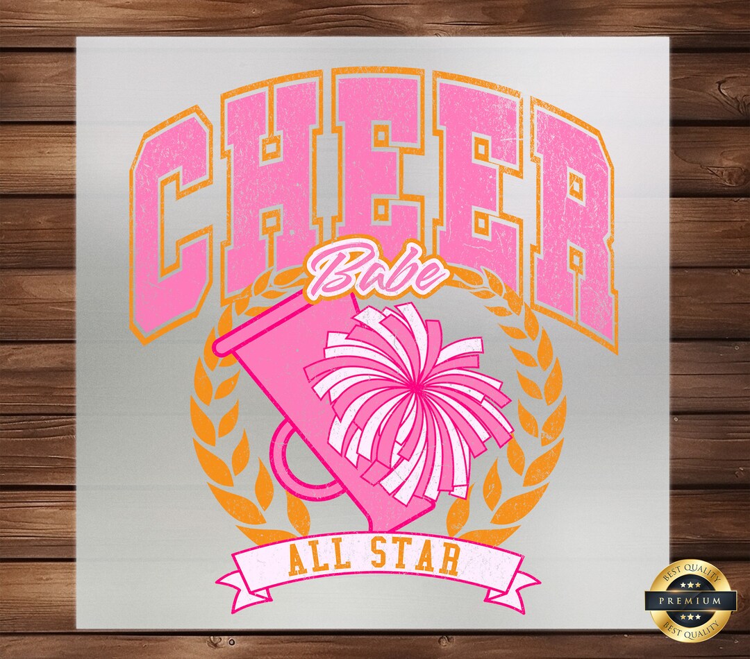 Cheer Babe Grunge DTF Transfer, Edgy Design for Cheerleading Apparel ...