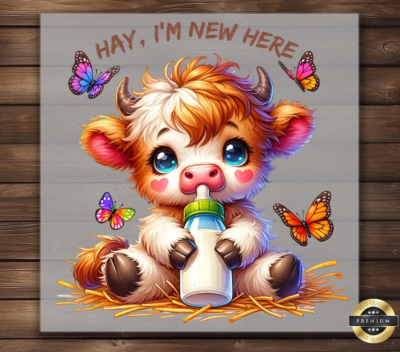 Baby Highland Cow DTF Transfer: Iron-on Apparel Design - Etsy
