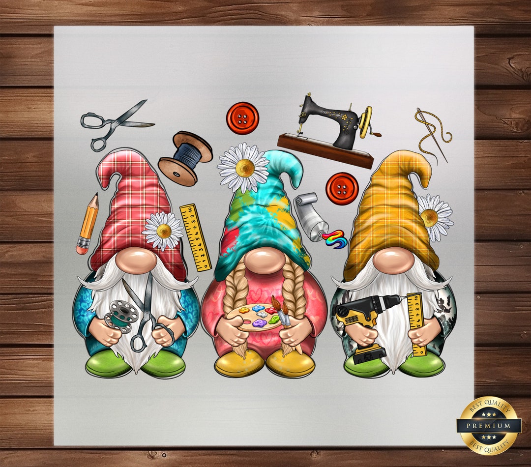 Crafter Gnomes DTF Transfer: Whimsical DIY Graphic - Etsy