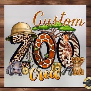Personalized Zoo Crew DTF Transfer: Custom Safari Animal Shirt - Etsy