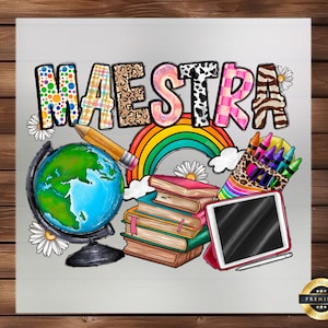 Maestra DTF Transfer, Spanish Teacher Gift, Durable Print - Etsy