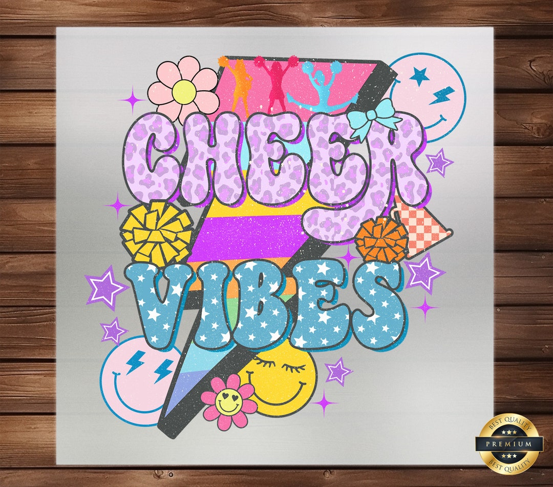Retro Cheer Collage DTF Transfer, Cheerleading Design, Easy Application ...