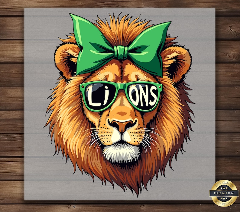 Fierce Lion Head DTF Transfer Mascot Bow Team Spirit Print - Etsy