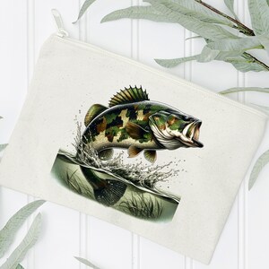 Camo Jumping Bass Fish Hunting DTF Transfer, Angler's Delight, Easy ...