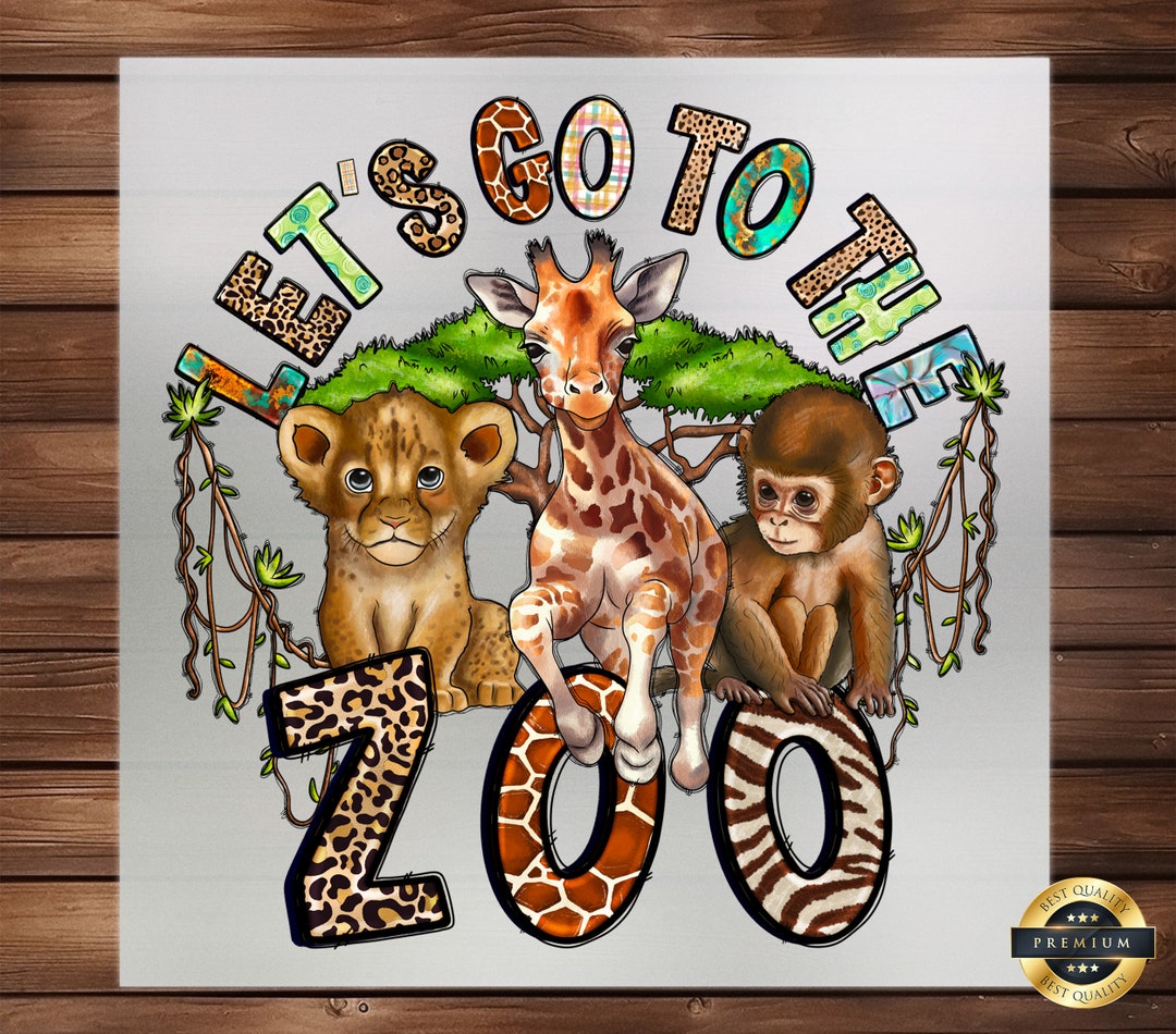 Let's Go to the Zoo DTF Transfer: Whimsical Animal Iron-on - Etsy