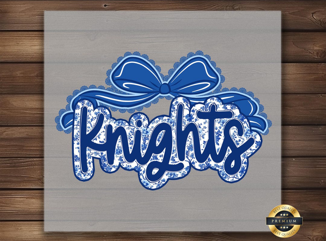 Knights Floral Bow DTF Transfer School Spirit Mascot Design - Etsy