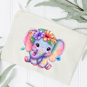 Baby Elephant Clipart DTF Transfer, Rainbow Design, Customizing ...