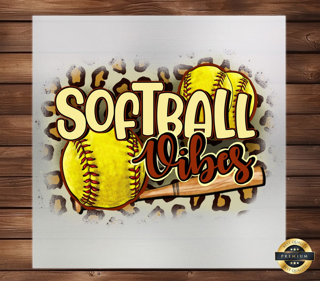 Softball Vibes DTF Transfer, Vibrant Team Spirit Design, High-quality ...