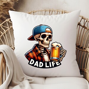 Dad Life DTF Transfer, Fun Skeleton-themed Design for T-shirts, Ready ...