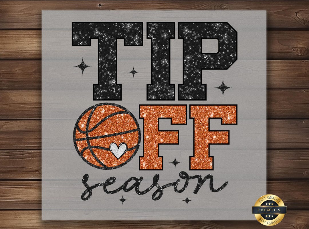 Tip off Season Basketball DTF Transfer, Sparkling Iron-on Design ...
