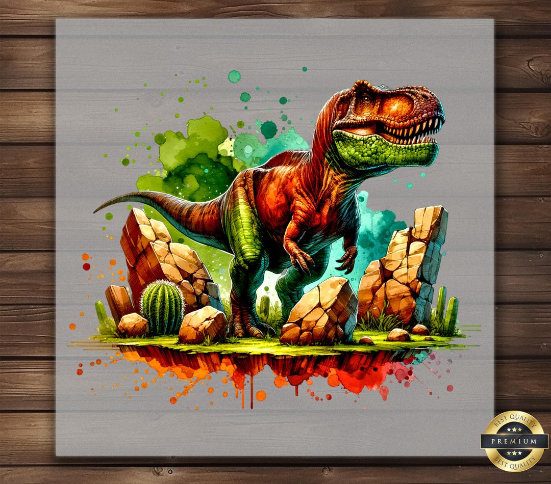 T-rex Dinosaur DTF Transfer: Jurassic Iron-on Apparel Design - Etsy
