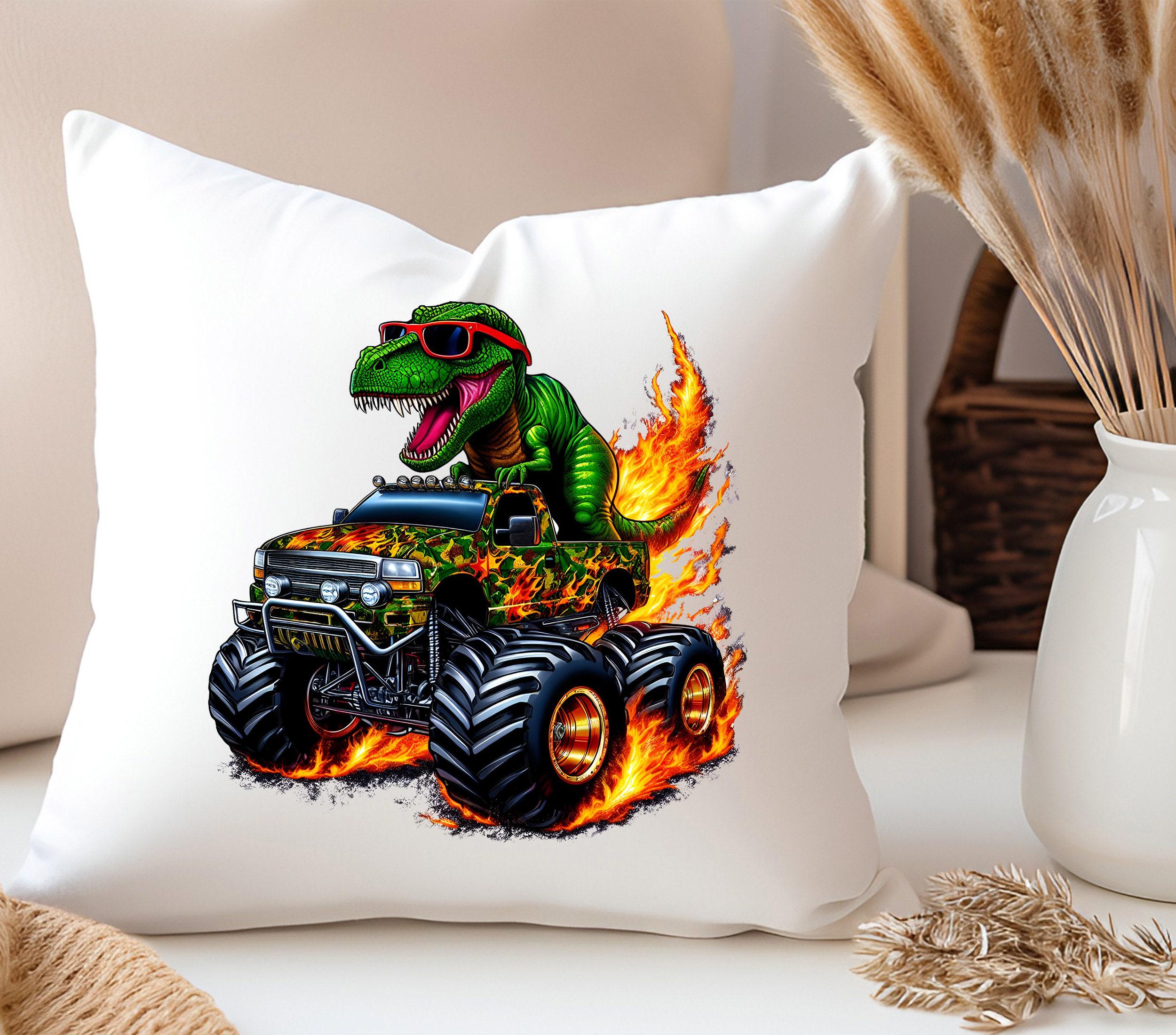 T-rex Monster Truck DTF Transfer: Kids' Apparel Graphic - Etsy