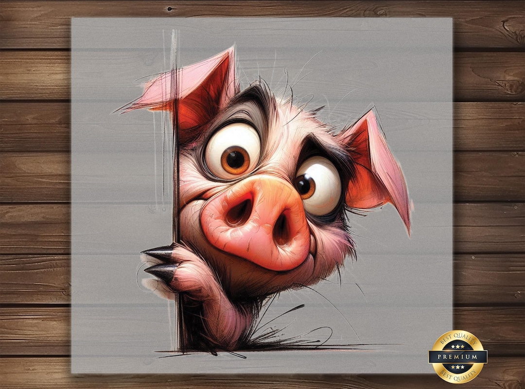 Goofy Pig DTF Transfer: Funny Cartoon Print, Pig Lover Gift - Etsy