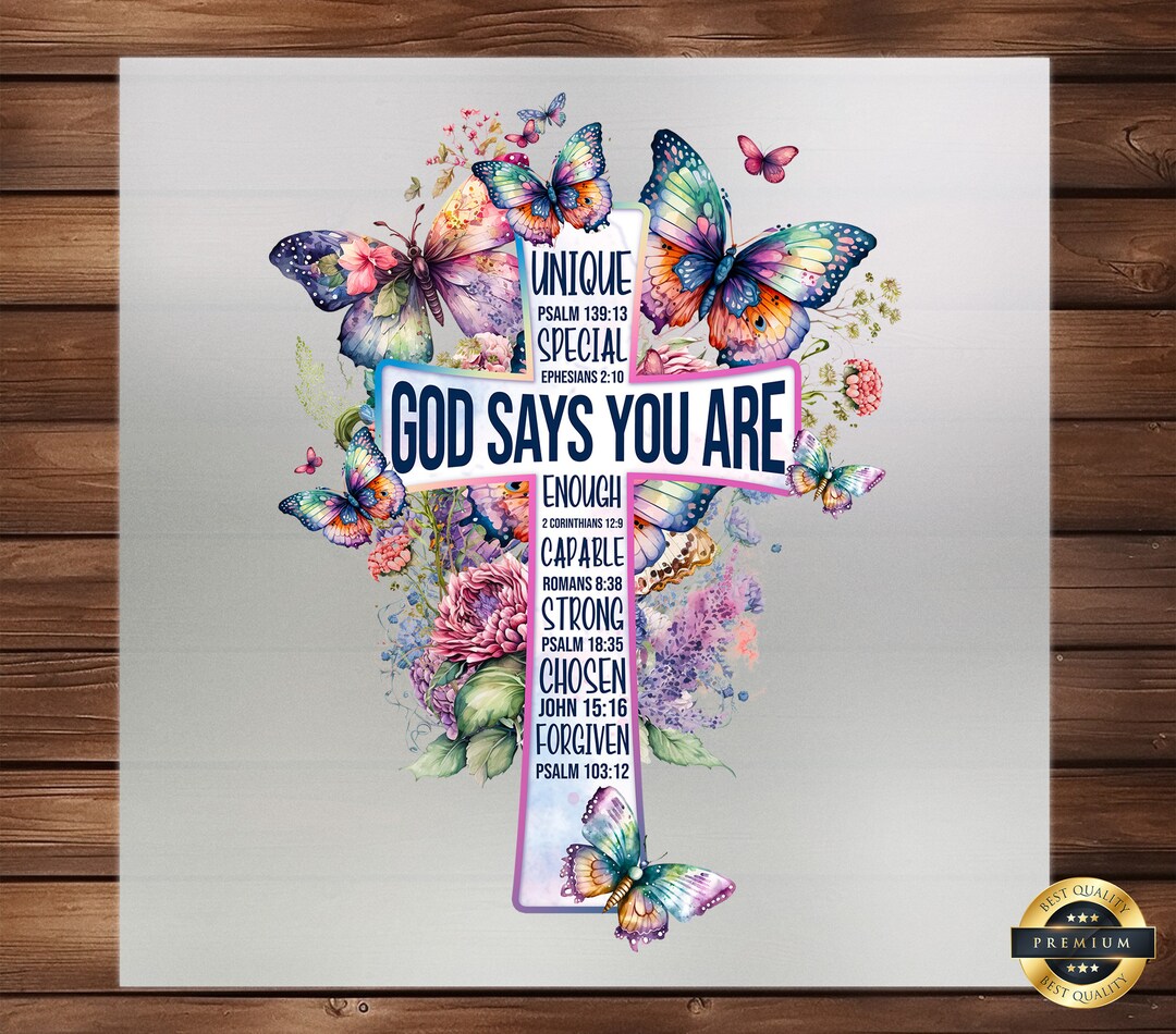 Christian 'god Says You Are Unique' DTF Transfer: Faith Fashion - Etsy