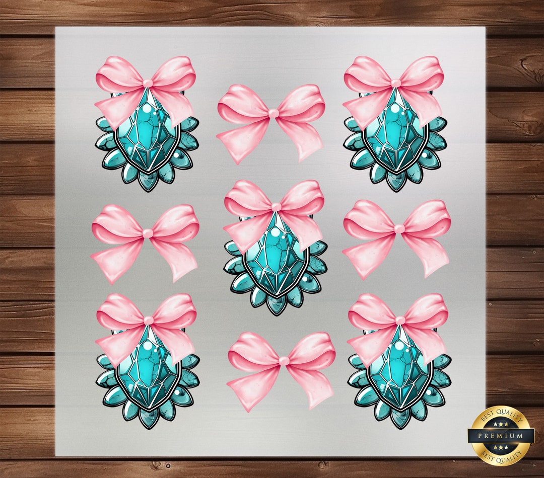 Coquette Turquoise DTF Transfer, Chic Turquoise Design, Fashion Apparel ...