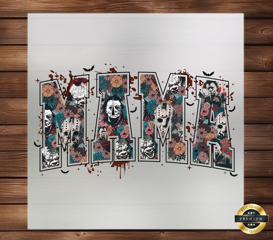 Horror Mama DTF Transfer, Horror Halloween Design, Ready to Press, Iron ...