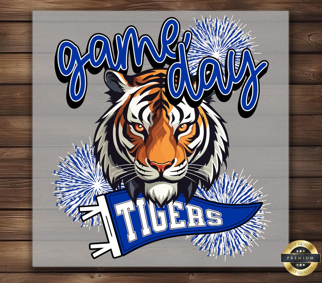 Tigers Game Day DTF Transfer: Blue and White Iron-on Design - Etsy