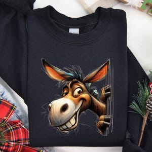 Funny Donkey DTF Transfer, Hilarious Farm Animal Print, Goofy Mule Art ...