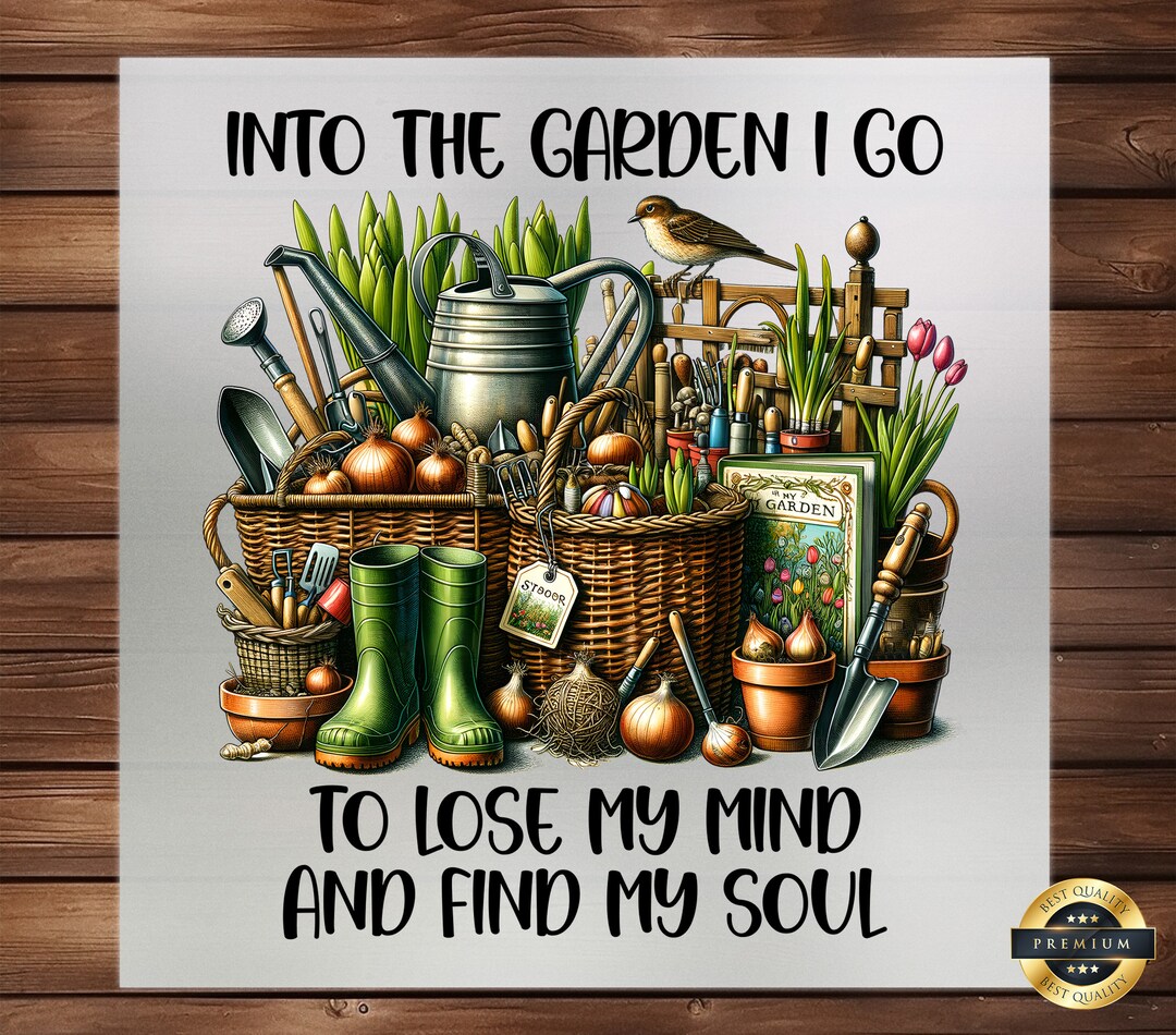 Gardening Tools DTF Transfer, Fun Gardening Design, Easy Iron on Decal ...