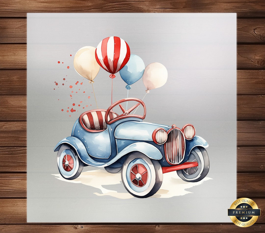 Vintage Race Car DTF Transfer, Kids Retro Racing Design for T-shirts ...