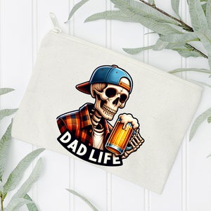 Dad Life DTF Transfer, Fun Skeleton-themed Design for T-shirts, Ready ...