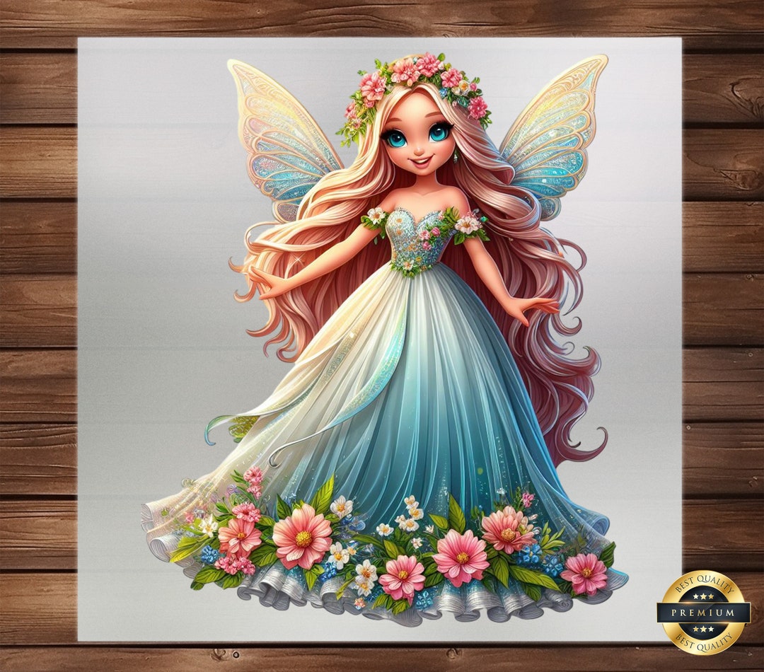 Baby Spring Fairy Clipart DTF Transfer: Enchanting Kids Apparel Design ...