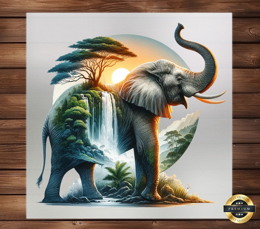 Elephant Clipart DTF Transfer: Adorable Apparel Designs, Ready to Press ...