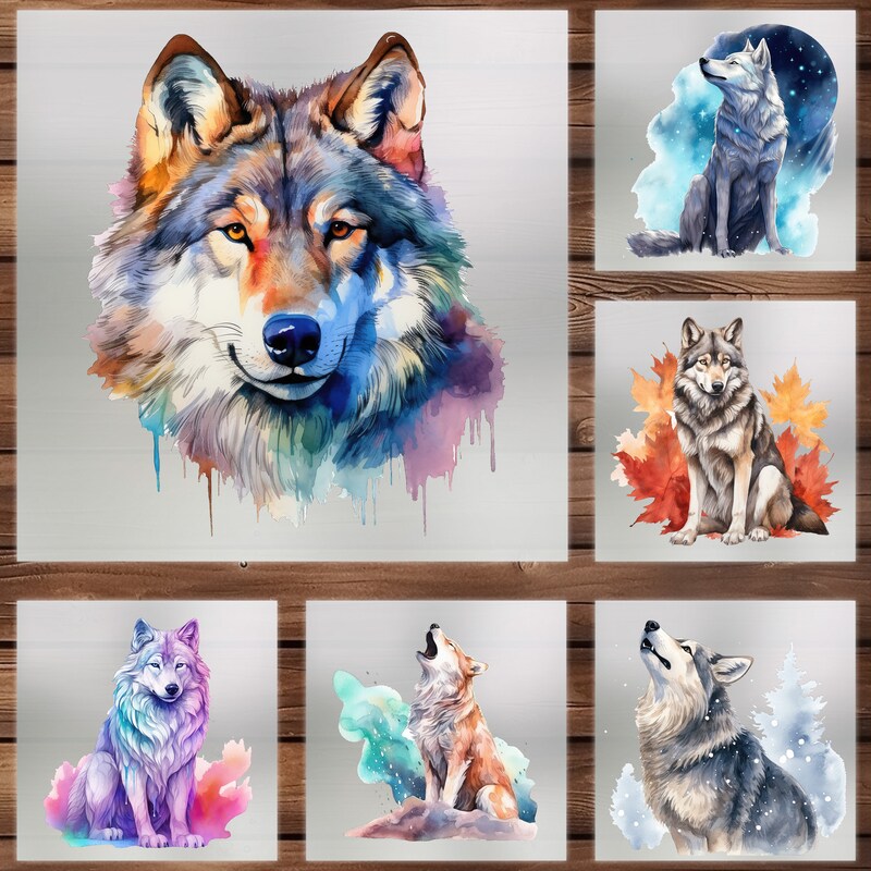 Wolf Watercolor - Etsy