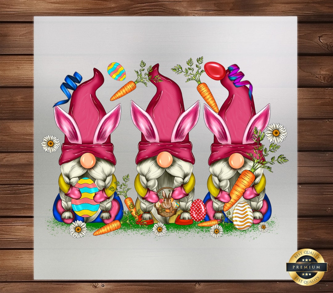 Gnomies Easter Day DTF Transfer, Easter Gnomes and Eggs Design, DIY ...
