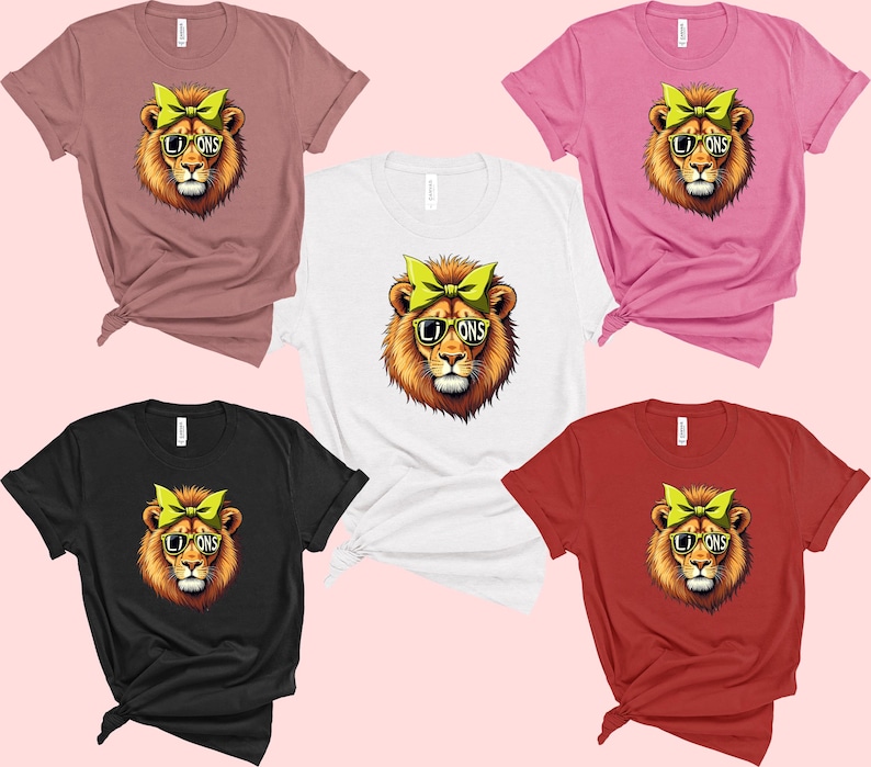 Fierce Lion Head DTF Transfer Mascot Bow Team Spirit Print - Etsy