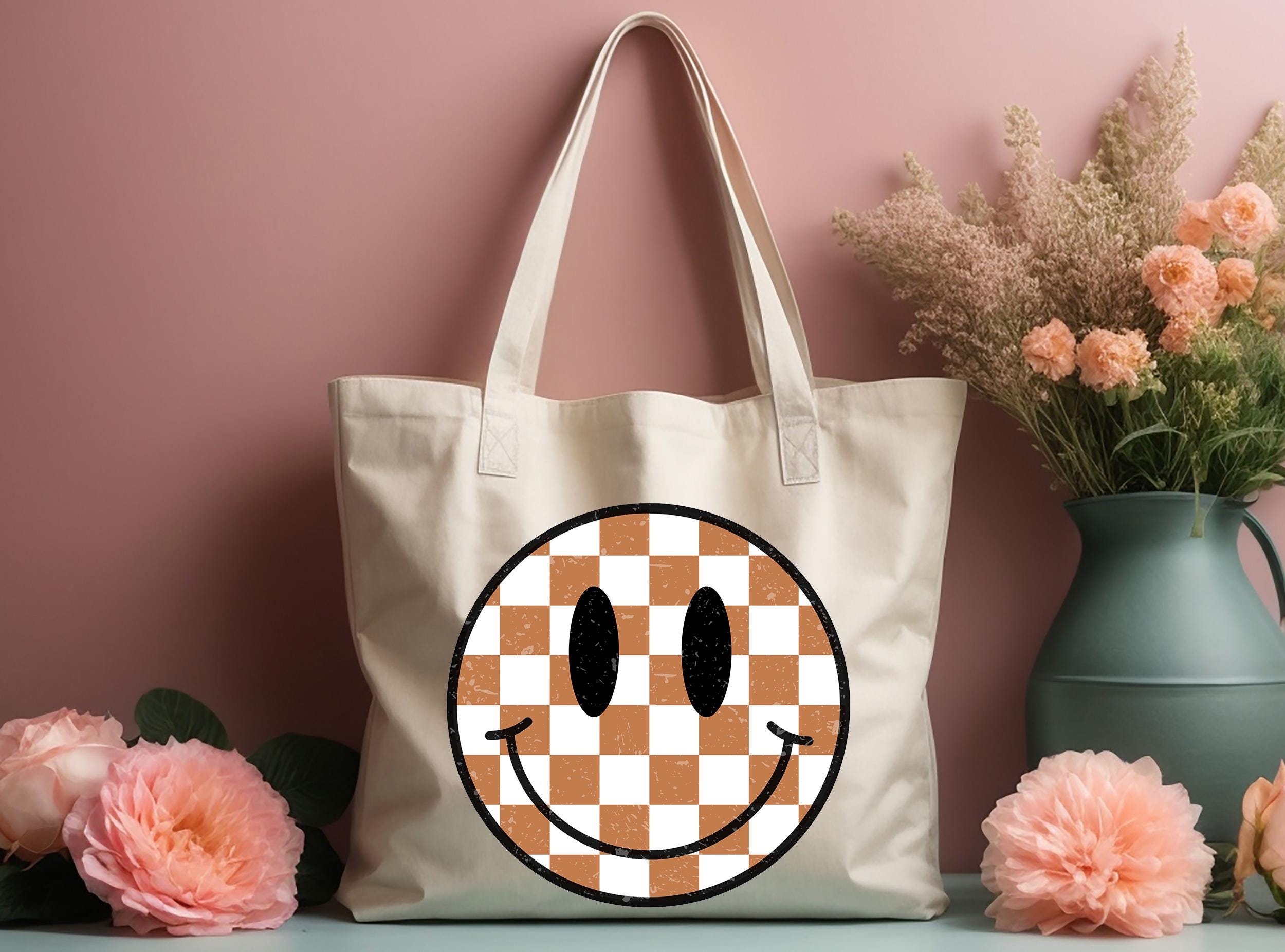 Checkered Smiley Face DTF Transfer: Iron-on Apparel Design - Etsy