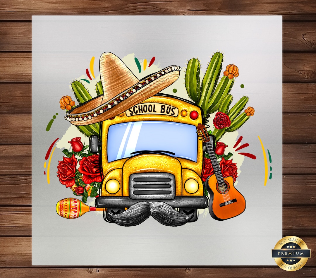 Mexican School Bus DTF Transfer Colorful and Vibrant Design High ...