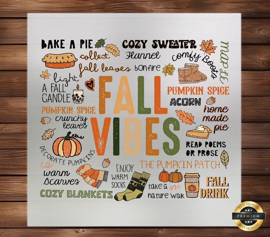 Retro Fall DTF Transfer, Cartoon Design, Easy Application, Perfect for ...