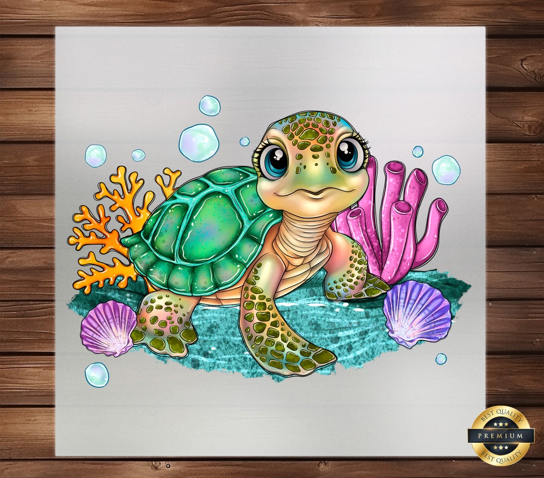 Baby, Sea Turtle DTF Transfer, Cute Sea Passion - Adorable Turtle ...