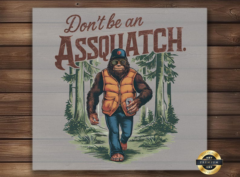 Funny Sasquatch DTF Transfer: Don't Be an Assquatch Print - Etsy