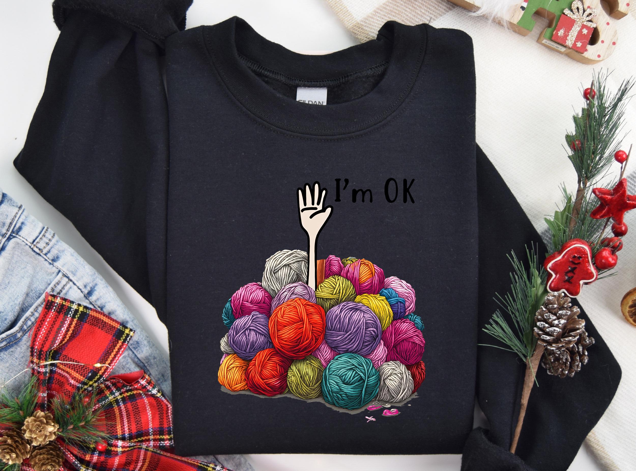 Overwhelmed Knitter DTF Transfer: Funny Yarn Lover Shirt - Etsy