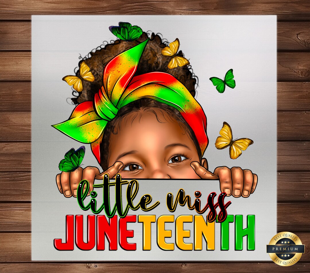 Little Miss Juneteenth Black Peekaboo Girl DTF Transfer - Etsy