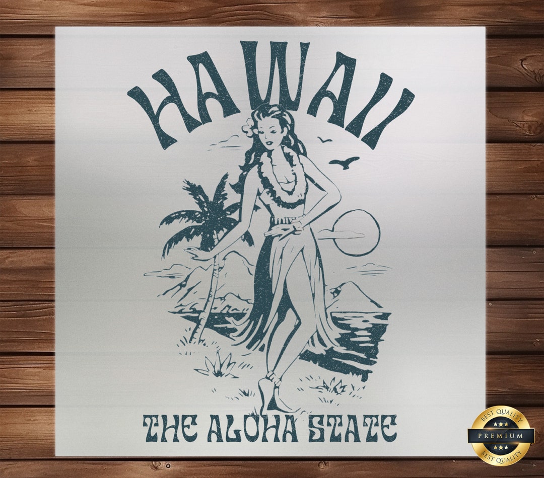 Hawaii Aloha State DTF Transfer: Tropical Island Design - Etsy