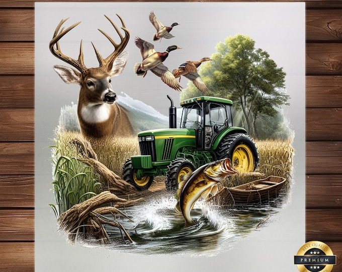 Hunting, Fishing, Farming DTF Transfer, Dynamic Outdoor Graphics ...