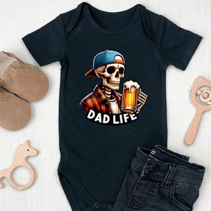 Dad Life DTF Transfer, Fun Skeleton-themed Design for T-shirts, Ready ...